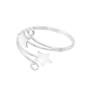 AeraVida Shooting Stars Wrap Swirl Wire Sterling Silver Toe Ring or Pinky Ring