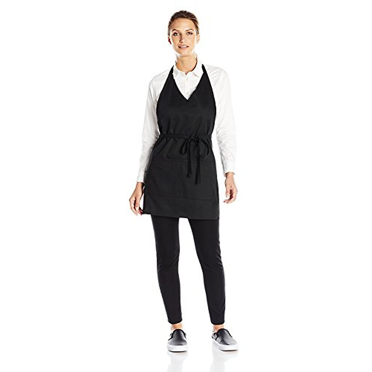 Uncommon Threads Unisex V-Neck Formal Apron, Black, One Size