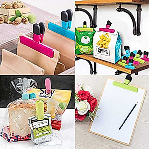 11 Pack Chip Bag Clips, Food Bag Clips Plastic Sealing Clips with Good Grips, Assorted Sizes Heavy Duty Bag Clips for Food Kitchen Bags
