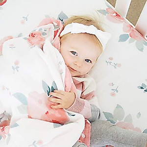 Bebe au Lait Oh So Soft Muslin Snuggle Blanket - Rosy and Dewdrops