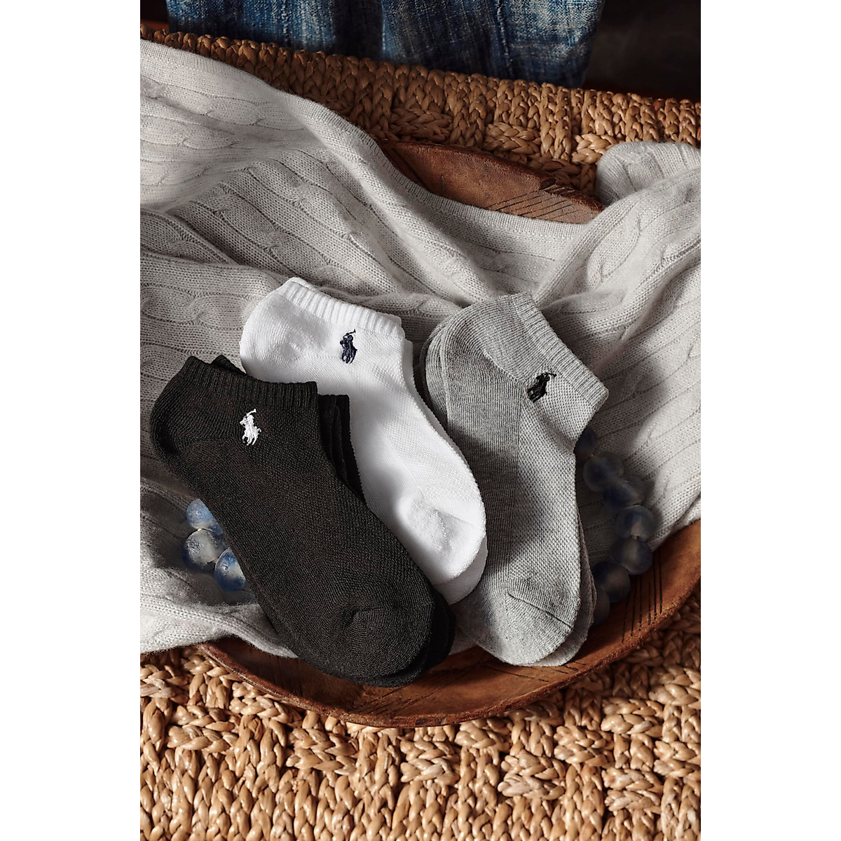 Polo Baby Socks for Boys and Girls with Gripper Bottoms (6 Pairs) White/Pink Pony, 2T - 4T