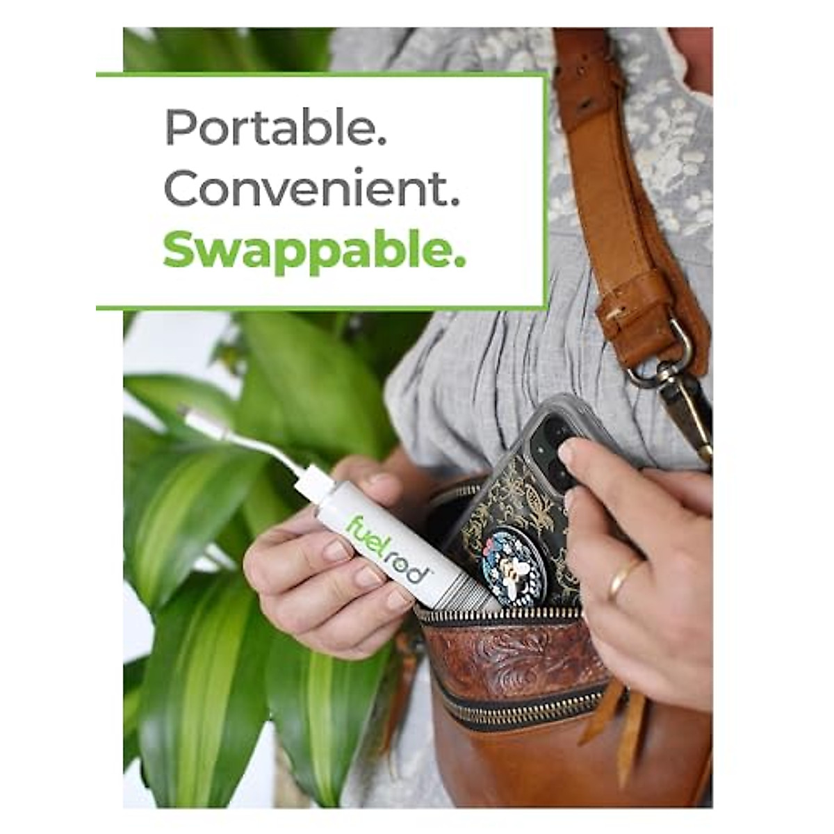 FuelRod Portable Charger Kit - Pack of 2 - Includes All Cables & Adapters Compatible with All Tablets & Smart Phones, Rechargeable Backup Power Bank, Swap for Charged Rod at Kiosk