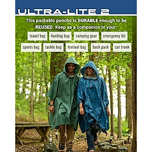 FROGG TOGGS Ultra-Lite2 Reusable Waterproof Breathable Poncho