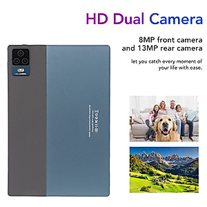 ciciglow 10.1in Tablet, Tablet Computer HD 10GB 256GB WiFi for 11, 4G LTE Dual SIM Dual Standby Calling Tablet PC (Blue)