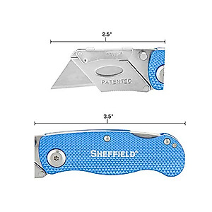 Sheffield 12113 Ultimate Lock Back Utility Knife, Box Cutter Knife, Safety Cutters, Box Cutters Folding Design