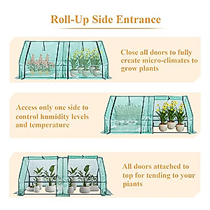 Funny Sunny Portable Mini Greenhouse, Outdoor Garden Greenhouse with Roll Up Door & Double Zipper, Waterproof & UV Protected Plastic Greenhouse for Indoor Outdoor Patio Backyard Nursery Vegetable
