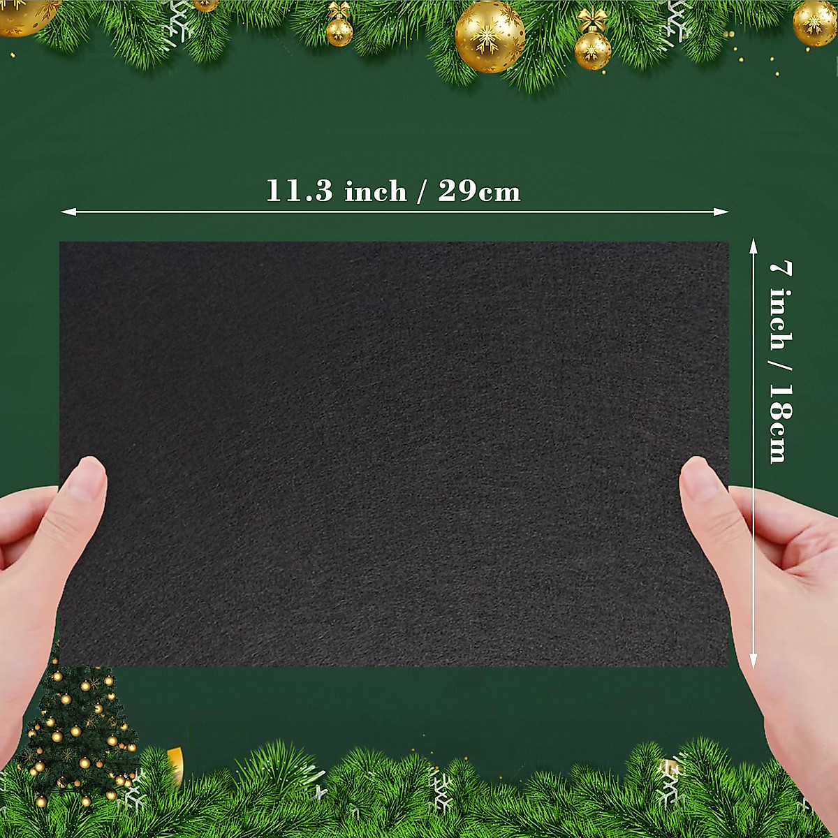 Jtnohx Felt for Crafts, 16 Pcs Felt Fabric, 7"×11.3" Stiff Felt Sheets, Craft Felt Square for Sewing (Black)