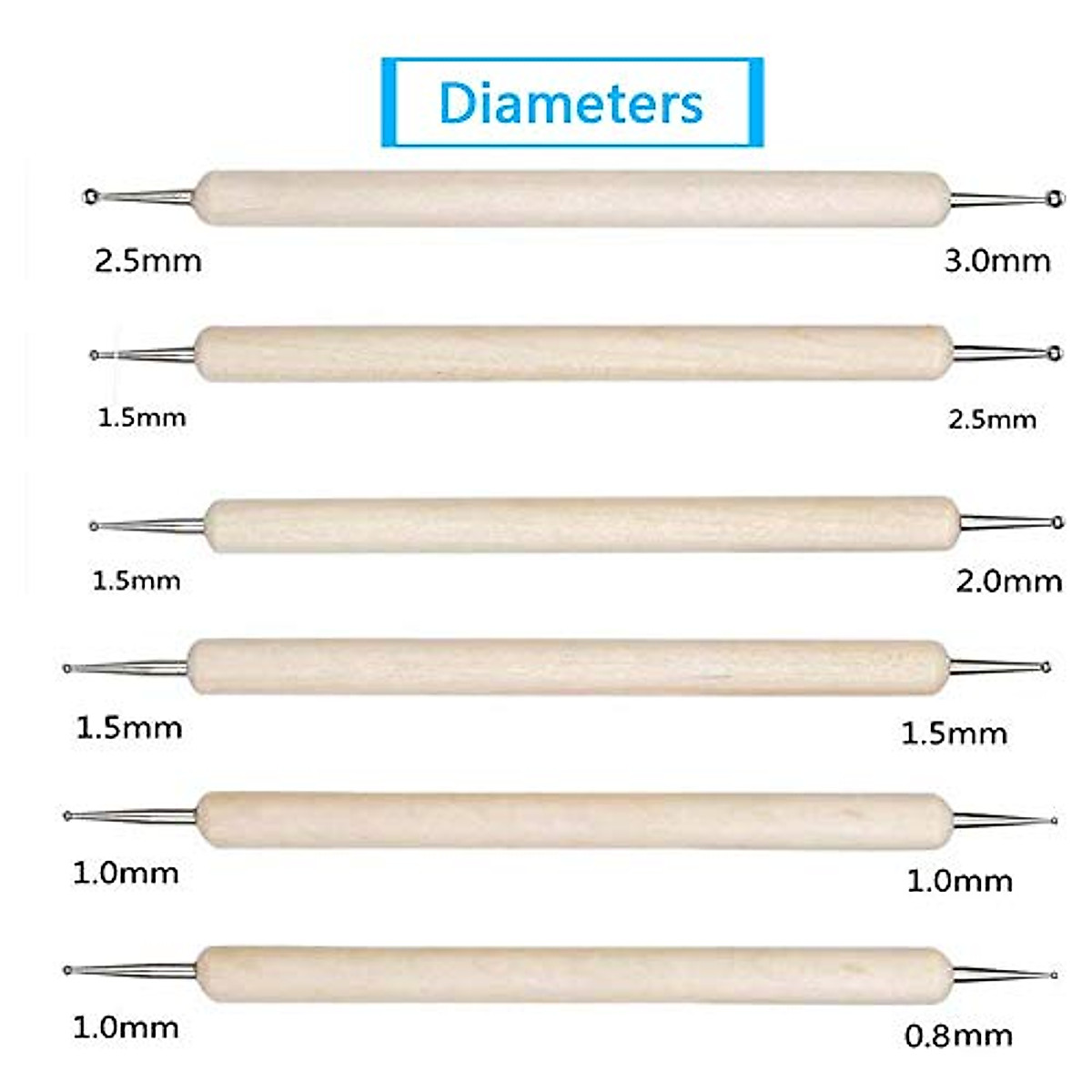 ABenkle 10Pcs Dotting Tools Ball Styluses for Rock Painting, Pottery Clay Modeling Embossing Art Mandala