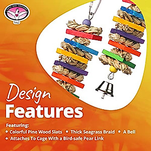 Super Bird Creations SB1095 Seagrass Wafers Bird Toy, Medium Bird Size, 9" x 2.5" x 1.5"