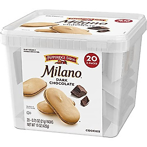 Pepperidge Farm Milano Cookies, Dark Chocolate, 20 Packs, 2 Cookies per Pack