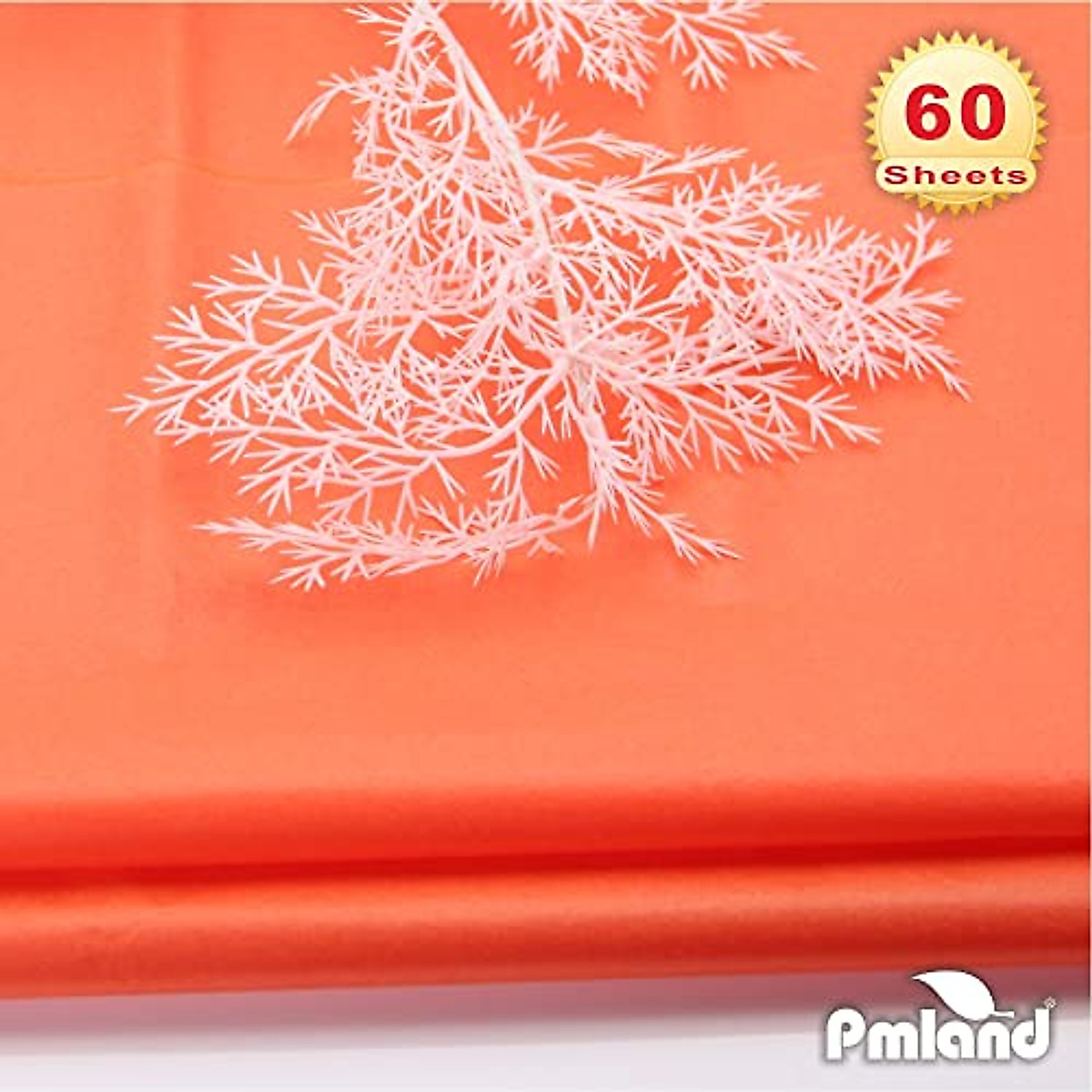 PMLAND Gift Wrapping Tissue Paper - Orange Color - 26 Inches x 20 Inches 60 Sheets