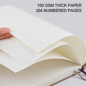 AHGXG B5 College Ruled Notebook Softcover Journals (2-Pack) Large Composition Notebook 7.6 x 10 inch with Thick 100gsm Lined Paper, Total 408 Numbered Pages, Black Green