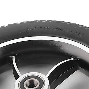 10in Wheelchair Wheel Replacement Tires Wheels Solid Wheel Tyre Rubber Inflatable Caster Anti‑skid for Electric Front Wheelchair 6001 Bearing with 12mm Hole