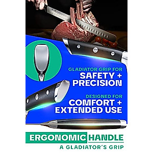 Dalstrong Slicing Knife - 12 inch - Gladiator Series Elite - Granton Edge - Forged High-Carbon German Steel Kitchen Knife - G10 Handle - Razor Sharp Carving Knife - w/Sheath - Slicer - NSF Certified