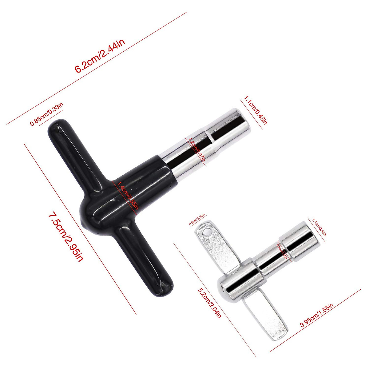 EASTROCK High Torque Drum Keys 4-pack with More Advanced Material Rubber And Plastic Handles Drum Key,Universal Drum Tuning Key Percussion Hardware Tool With Hole(Black)