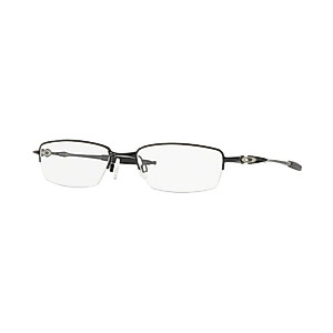 Oakley OX 3143-314301, Designer Eyeglasses Caliber Black Drill w/Demo Lens, 53mm