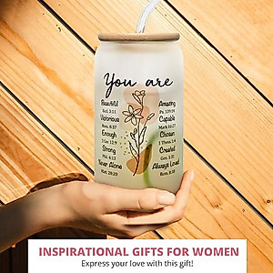 Christian Gifts for Women - Religious Gifts for Women, Catholic Gifts Women - Birthday Gifts for Women - Spiritual Gifts for Women, Her, Mom, Sister, Friends Female, Coworker - 16 Oz Faith Can Glass