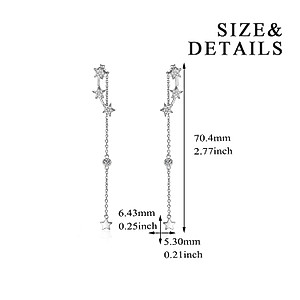 Star Earrings for Women Sterling Silver Star Jewerly Earwire Stud Earrings Gifts for Women