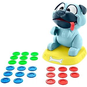Mattel Games Puglicious Kids Game, Dog Treat-Stacking Challenge with Hungry Puppy, for Kids 5 Years & Older