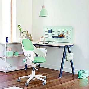 SIDIZ Ringo Junior Adjustable Desk Chair Artificial Leather Fixed Type + Foot Rest (Blue)