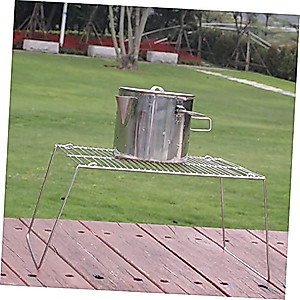 Yardwe 2 pcs mini grill gas barbecue grill portable grill outdoor grill Camping Barbecue Rack over fire camp grill Campfire Outdoor Barbecue Accessory Outdoor Barbecue Tool to rotate fold