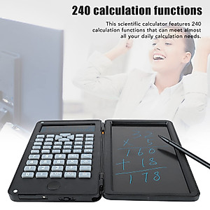 Scientific Calculator for Mini Office Display Examination Accounting Black 6 Inch Handwriting Tablet LCD Handwriting Petite Calligraphy Writing Scientific