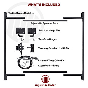Adjust-A-Gate Steel Frame Anti Sag Adjustable Gate Building Kit with Patented Truss Cable System and Telescoping Bars, 3 Pack