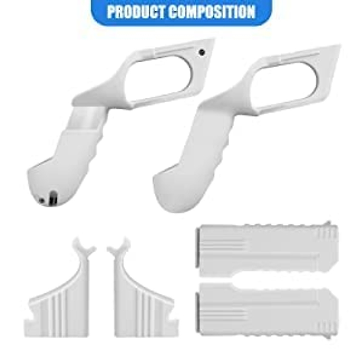 Esimen Grips Accessories for Oculus Quest 2 Grip Stock Controller Protective Shell Enhanced Gaming Experience, Arizona Sunshine Robo Recall PavlovOnward Game Accessorie (White)