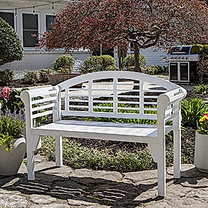 Decor Therapy Terra Wood Outdoor Bench, White