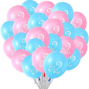 30 Pcs Gender Reveal Balloons Girl or Boy Latex Balloon 12 Inches Pink Blue Party Balloon for Gender Reveal Baby Shower Themed Decorations