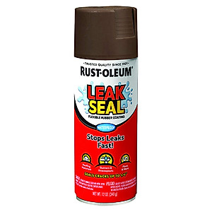 Rust-Oleum 267976 LeakSeal Flexible Rubber Coating Spray, 12 Ounce, Brown