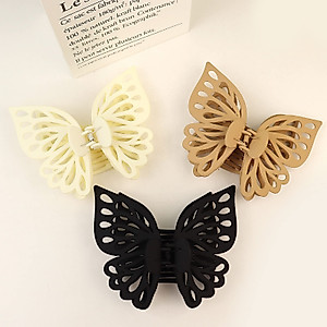 WACHLL Butterfly Hair Clips/ Claw Hair Clips for Women for Thick Hair Matte Medium Hair Clips (3Pcs)