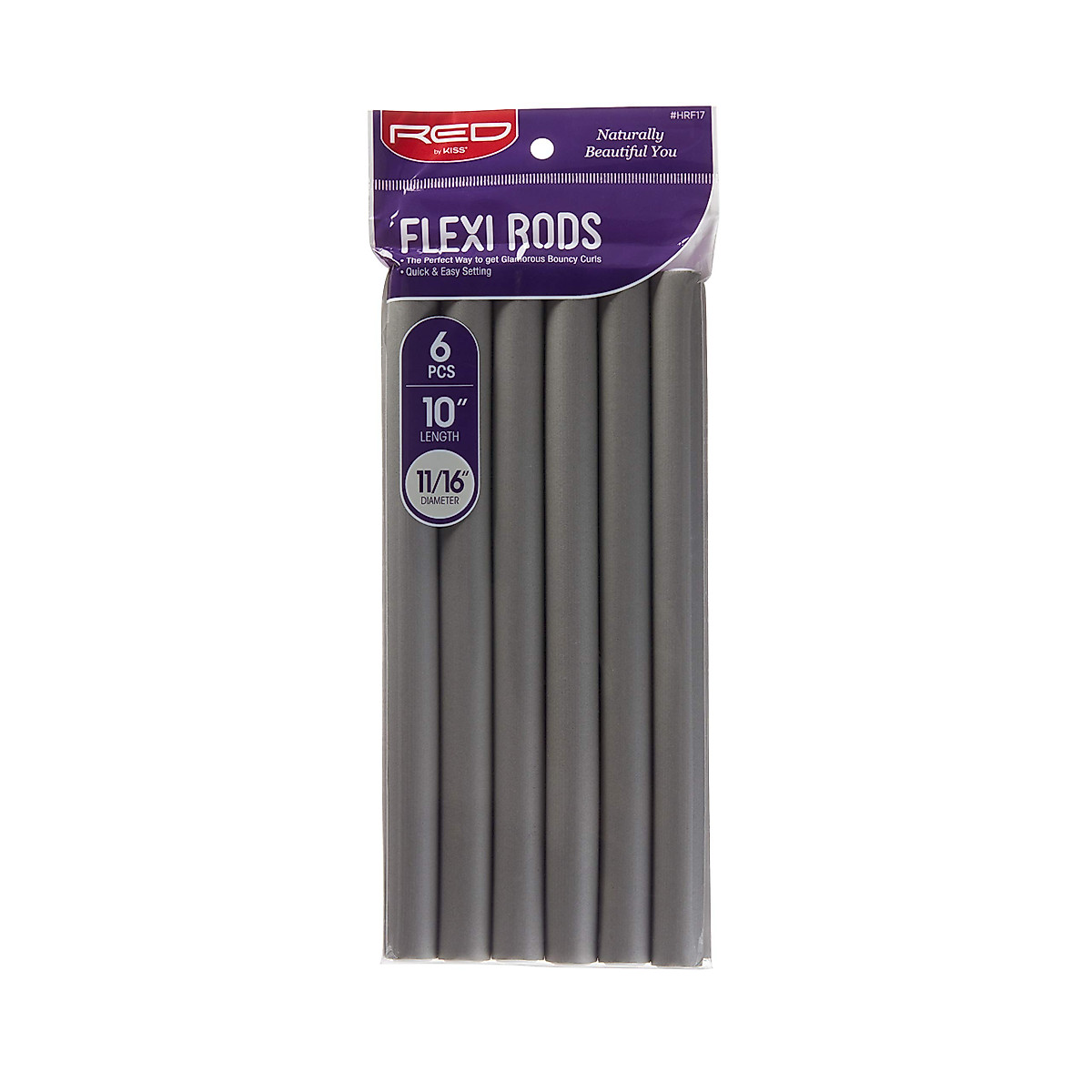 Red by Kiss Flexi Rods - Heatless Hair Curler for 90S Glamorous Bouncy Curls Beach Waves, No Slips, Sleep Styler (10" Length, 11/16" Diameter)