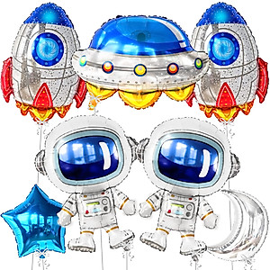 KatchOn, Large Astronaut Space Balloons Set - 37 Inch, Pack of 7 | Space Themed Balloons for Space Birthday Decorations | Outer Space Balloons | Astronaut Balloons for Space Themed Party Decorations