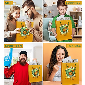 CoTa Global Basketball Gift Bag with Tissue Paper - Premium Large Gift Bag with String Handles, Reusable Orange Basketball Sport Gift Bag and Tissue Paper Set for Birthday and Occasions - 13 Inch