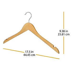 Whitmor Natural Wood Dress or Shirt Hangers (Set of 5)