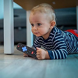 Eascrozn 2 Pack Silicone Baby Teething Toys, Remote Control Shape Teething Toys for Babies 6-12 Months, BPA Free, Soft and Textured Teether Relief Soothe Gums Baby Chew Toys