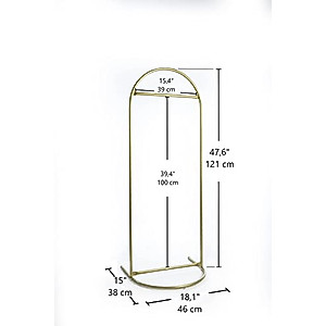 VEGAINDOOR Oval Metal Clothes Rack Strong Garment Rack, Industrial Clothing Rack,Heavy Duty Clothes Rack,Portable Clothing Rack Hanging Clothes Rack for Small Spaces and Rooms Gold,Black,White (Gold)