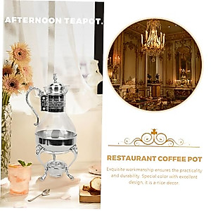 SOESFOUFU Heated Coffee Pot Afternoon Tea Maker Espresso Machine Espresso Coffee Maker Turkish Teapot Heatable Teapot Tea Steeper Teapot with Blooming Tea Espresso Maker Coffee Kettle Glass