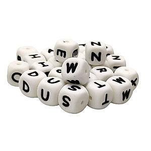 50pcs 12mm Silicone Alphabet Letter Beads Cube 26 Letter Beads DIY Jewelry Making Name Bracelets Necklaces Accessories
