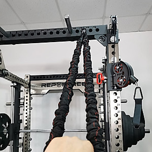 Onwowsun Power Cage Squat Rack Home Gym Accessories, Fits on 3" X 3" Tube Power Cage with 1" Hole