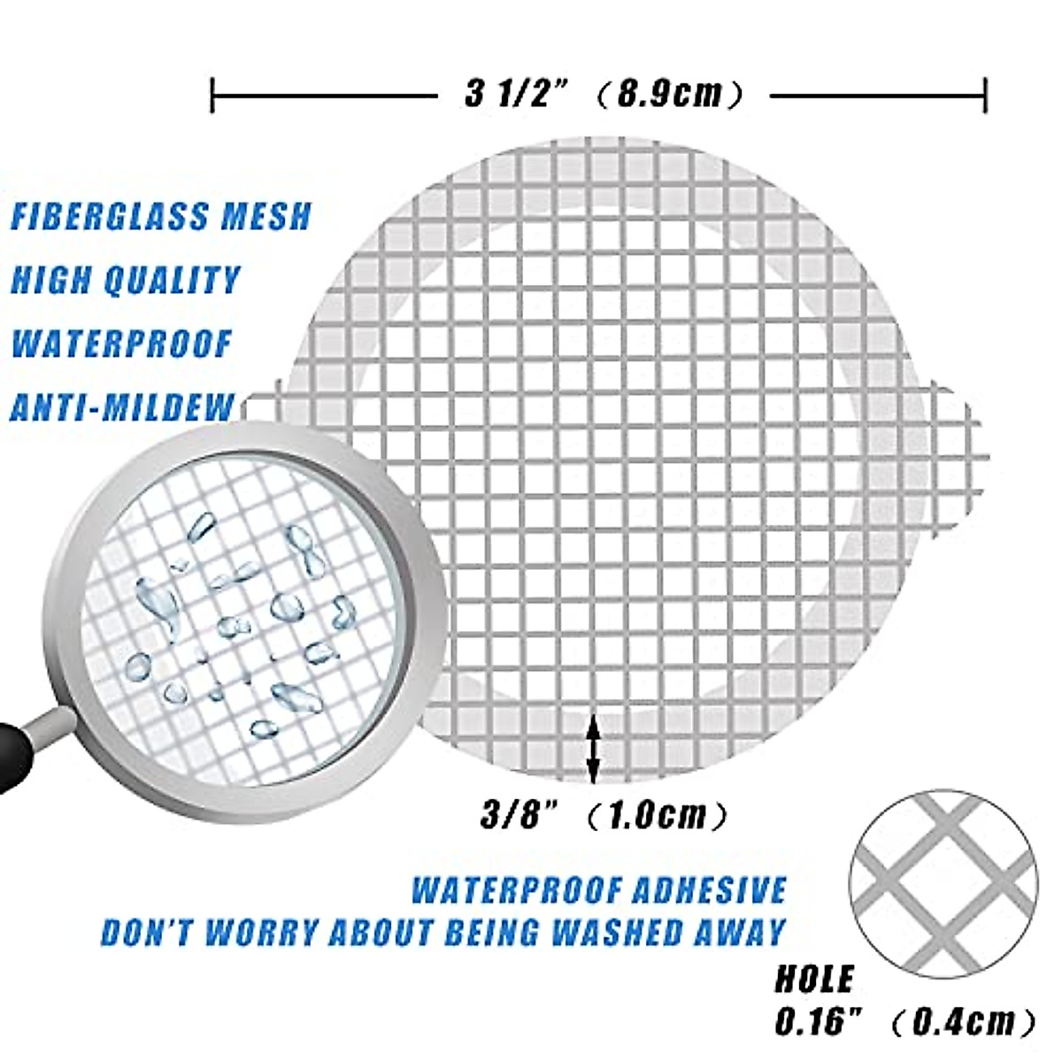 30PCS Disposable Shower Drain Hair Catcher Mesh Stickers with Storage Box, Shower Hair Drain Catcher for Showers Bathtubs Mesh Stickers, Sink Drain Strainer Mesh Stickers, Shower drain cover Stickers