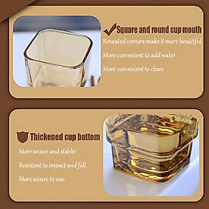 YULUDZSW Thick Wall Insulated Glass Cups With Lids Leather Case And Straws, Coffee Cup, Iced Tea Cup, For Beer, Cocktail, Coffee,Milk, Fruit And Vegetable Drinks, Etc.(Amber/16 oz)