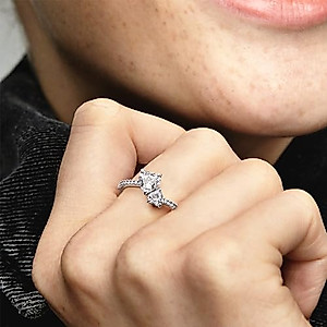 Pandora Double Heart Sparkling Ring - Sterling Silver Ring for Women - Gift for Her - Sterling Silver with Clear Cubic Zirconia - Size 5