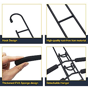 Esthesia Hangers 2 Pack 5 in 1 Multi Layer Hangers Non-Slip Eva Foam Padded Heavy Duty Thick Hanger Closet Storage Detachable Hanger for Suit Coat Shirt Skirt T-Shirt Pants(Space Saver)