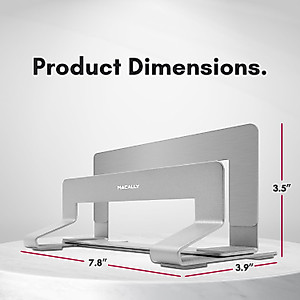 Macally Vertical Laptop Stand for Desk | Laptop Holder Vertical | MacBook Stand (Pro/Air) Save Space and Improve Airflow with Closed Adjustable Laptop Dock Stand