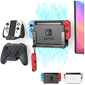 TotalMount for Nintendo Switch – Mounts Nintendo Switch on Wall Near TV – Compatible with All Models (Premium Black and Gray Kit)