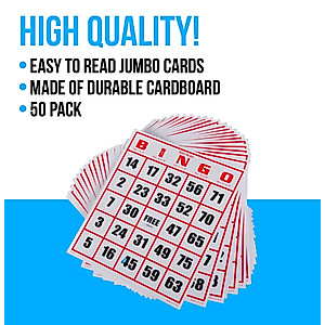 Regal Bingo Jumbo Bingo Cards Deck Reusable - Bingo Games for Family - 50 Playing Cards