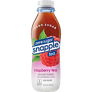 Snapple Zero Sugar Raspberry Tea, 16 fl oz recycled plastic bottle, Pack of 12
