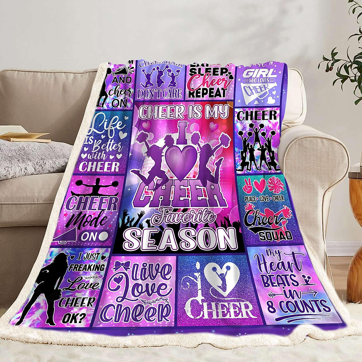 NTMANON Gifts for Cheerleaders,Cheerleader Blanket Gifts for Girls,Cheerleader Gifts Blanket,Cheer Gifts for Cheerleaders,Cheerleading Gift Ideas,Cheer Coach Gift,Cheerleader Gift for Girls 50" × 60"